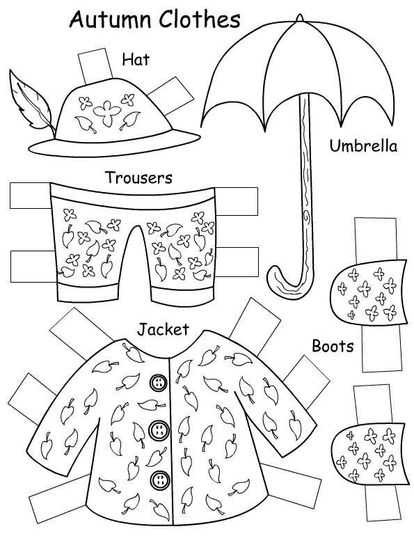 Fall Clothes Worksheets