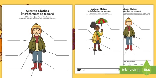 Fall Clothes Worksheets
