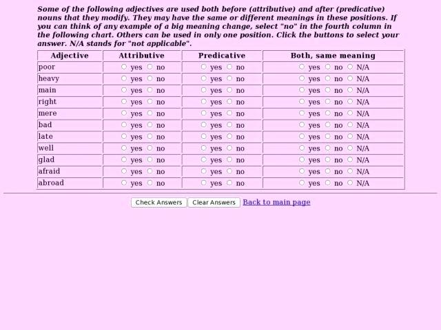 Attributive And Predicative Adjectives Worksheets 8 I A Predicate ...