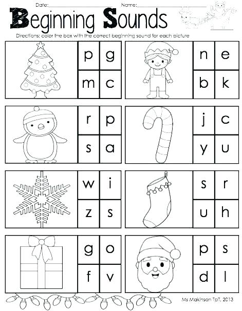 Christmas Reading Worksheets For Kindergarten