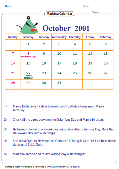 Calendar Worksheets For Kindergarten Calendar Worksheets For Kindergarten