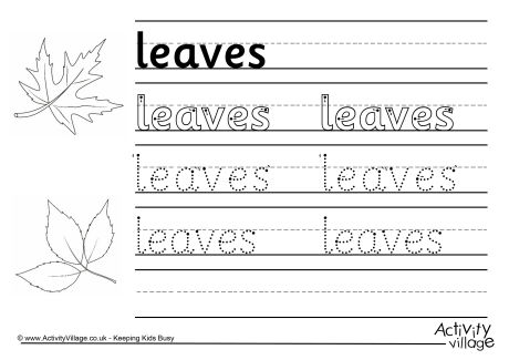 Autumn Handwriting Worksheets | Free Worksheets Samples