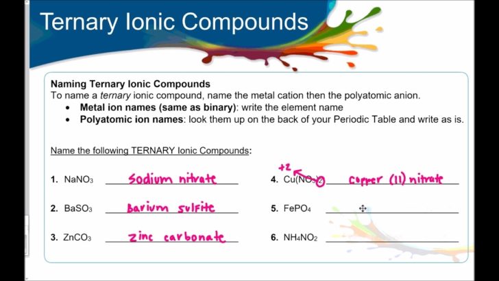 Ternary Ionic Compounds Worksheet | Free Worksheets Samples