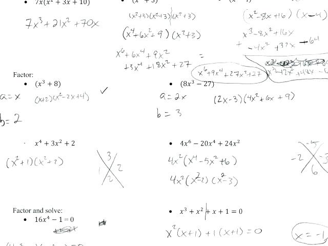 Pre Calculus Worksheets