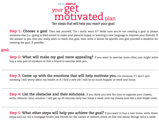Motivation Worksheets For Adults