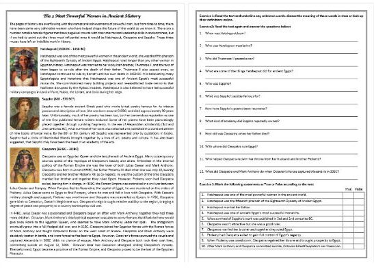The 3 Most Powerful Women In Ancient History | Free Worksheets Samples