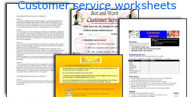 Customer Service Worksheets | Free Worksheets Samples