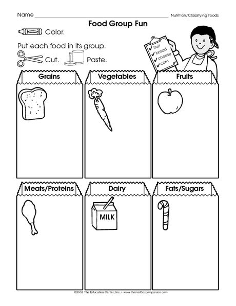 Healthy Food Worksheets Kindergarten