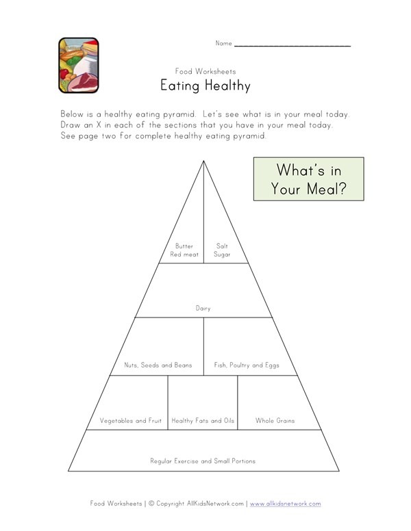 Worksheets Food Pyramid