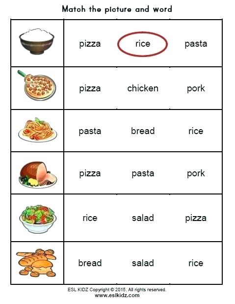 Healthy Food Worksheets Kindergarten