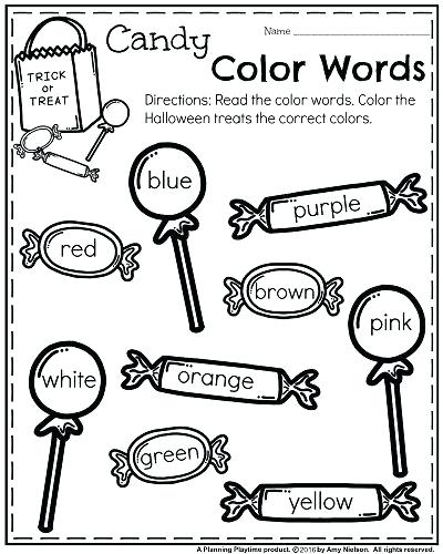 Kindergarten English Worksheets Candy Color Words Free Pdf Activities ...