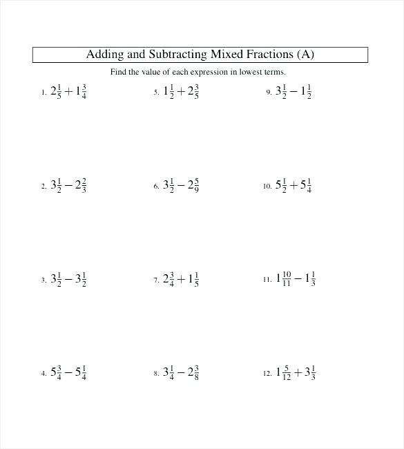 Adding Dissimilar Fractions Worksheets