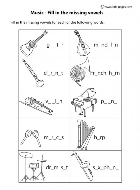 Instrument Worksheets | Free Worksheets Samples