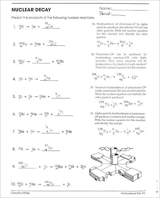 Nuclear Chemistry Worksheets
