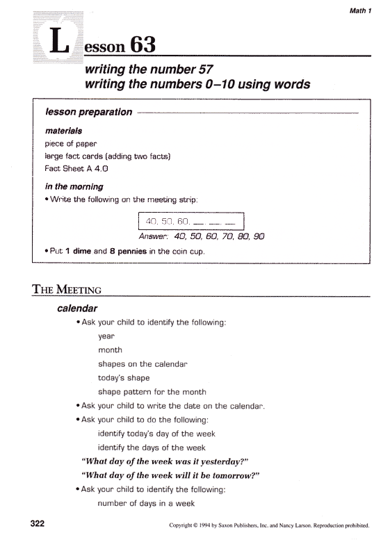 Saxon Math 1 Homeschool Kit 1st Edition | Free Worksheets Samples