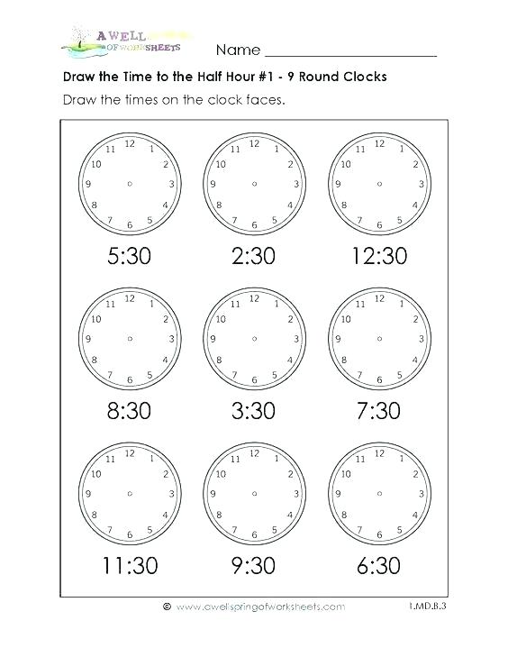 Telling Time Worksheets For First Grade