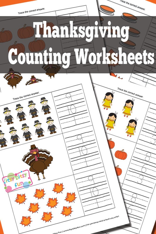 Thanksgiving Counting Worksheets