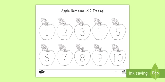 Apple Numbers 1 | Free Worksheets Samples