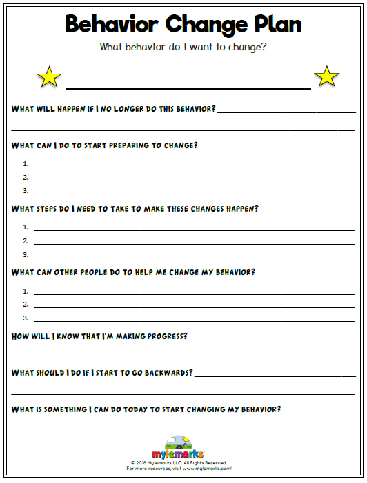 Behavior Change Worksheets