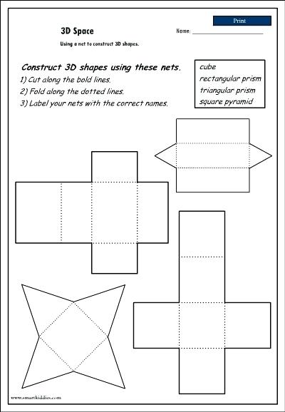 Geometry Nets Worksheets