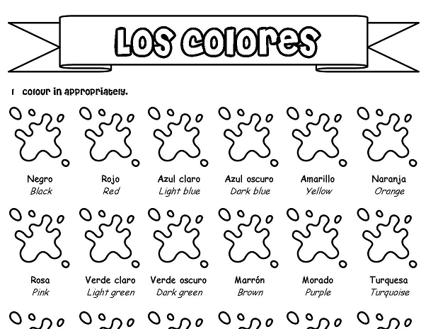 Colores En Espanol Worksheets