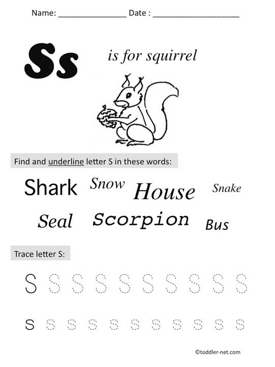 Free Printable Letter S Preschool Worksheet | Free Worksheets Samples