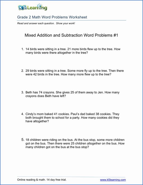 Problem Solving Worksheets For 2nd Grade