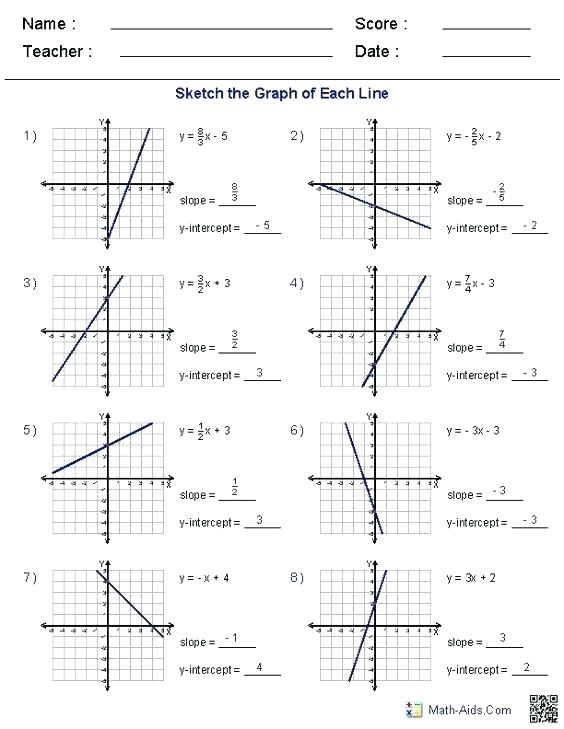 Slope Worksheets 7th Grade