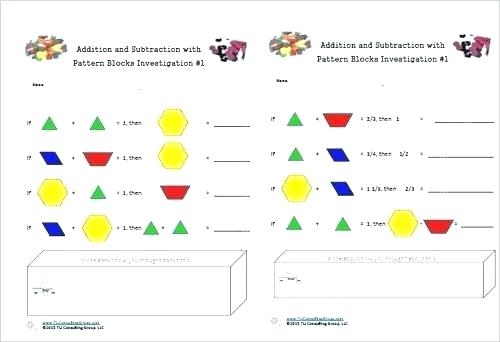 Fractions With Pattern Blocks Worksheet