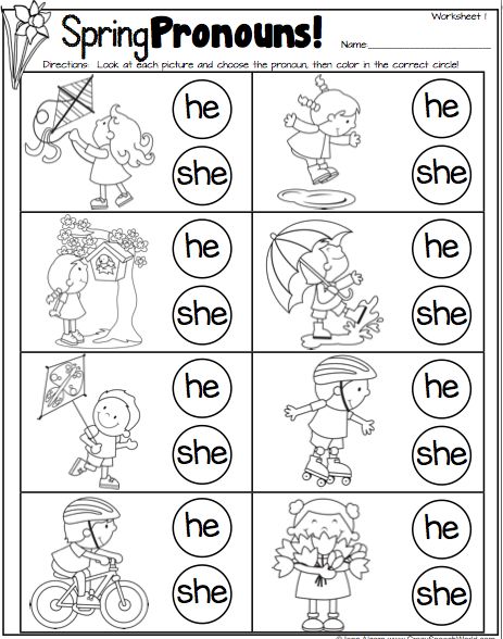 Spring Pronouns Freebie! | Free Worksheets Samples