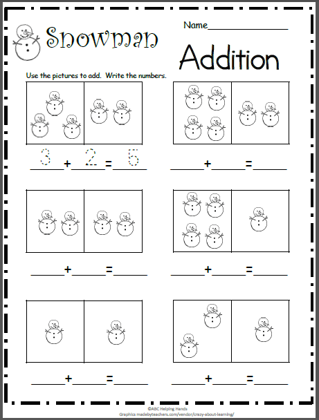 Snowman Addition | Free Worksheets Samples