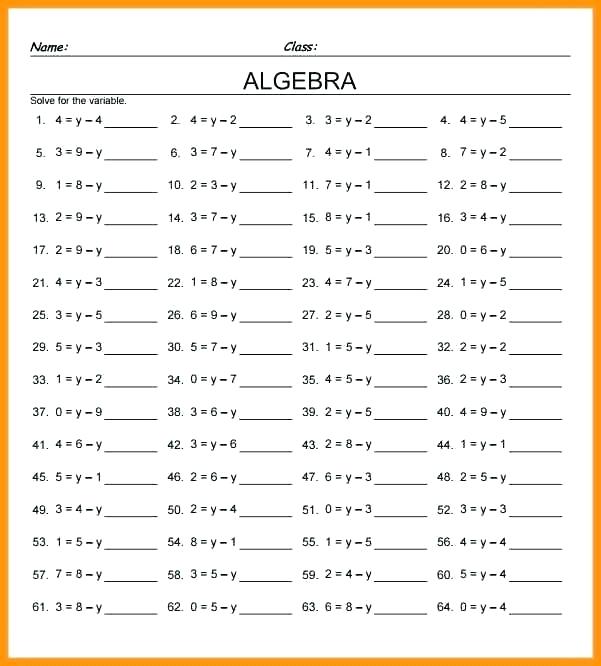 Year 5 Algebra Worksheets | Free Worksheets Samples