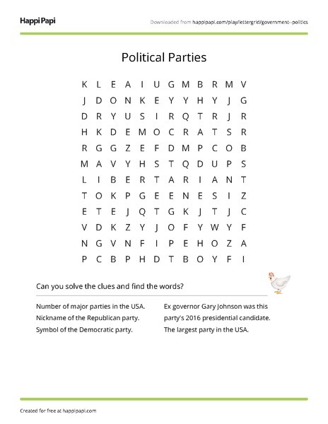 Political Parties Worksheets
