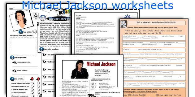 Michael Jackson Worksheets | Free Worksheets Samples