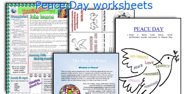 Peace Day Worksheets
