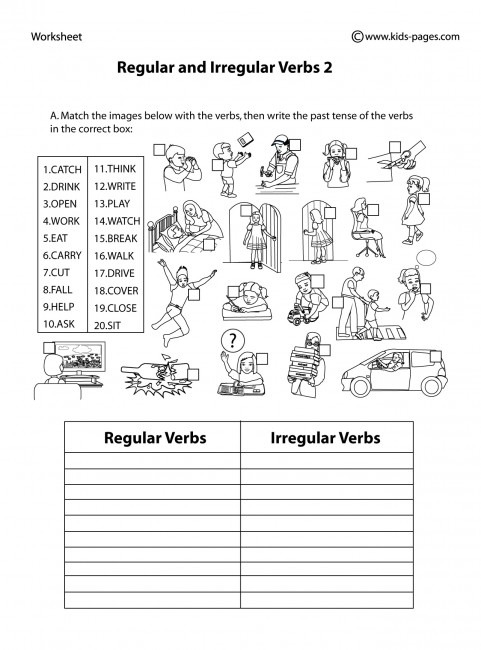 Regular And Irregular Verbs 2 B&w Worksheet | Free Worksheets Samples