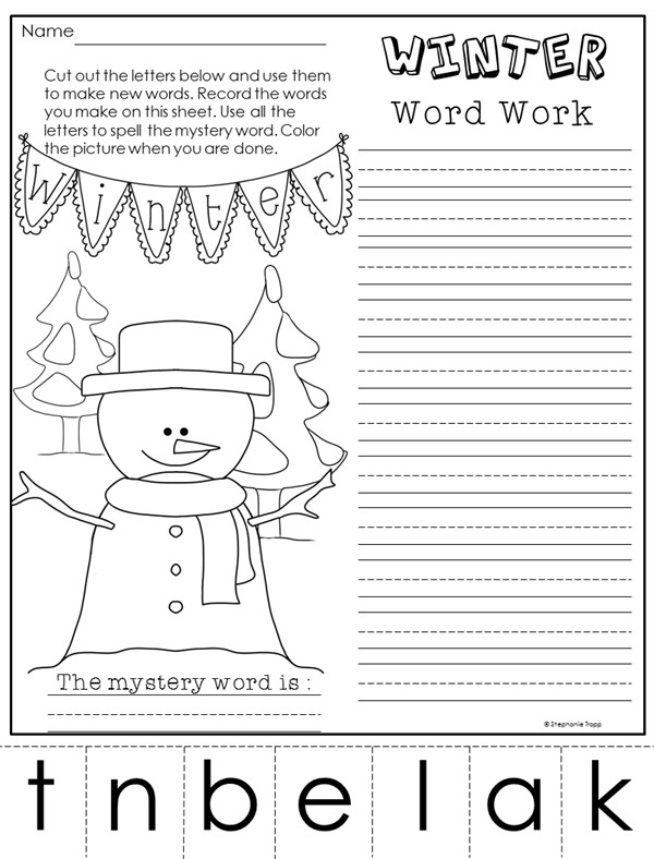 Winter Phonics Worksheets