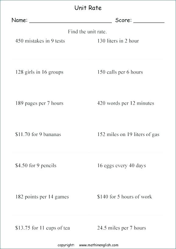 7th Grade Word Problems Worksheets
