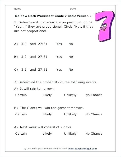 Grade 7 Probability Worksheets