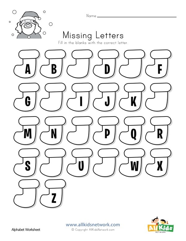 Christmas Alphabet Worksheets