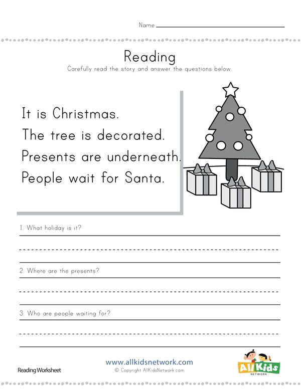 Christmas Reading Comprehension Worksheet | Free Worksheets Samples