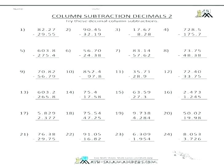 Fifth Grade Decimal Division Worksheets | Free Worksheets Samples