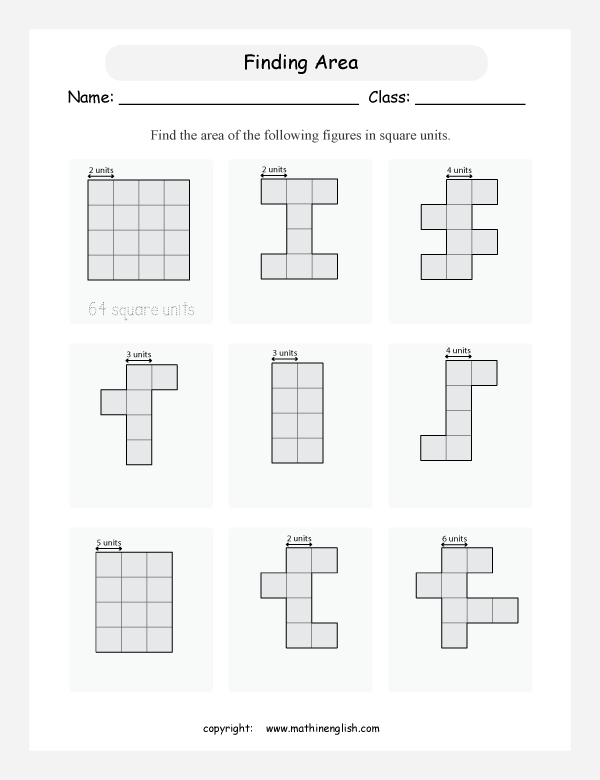 Square Units Worksheets