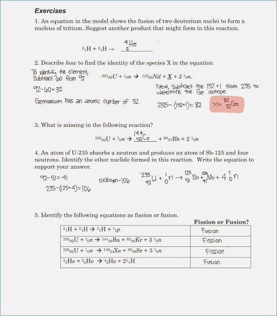 Fission Versus Fusion Worksheet Answers | Free Worksheets Samples Fission Versus Fusion Worksheet Answers | Free Worksheets Samples