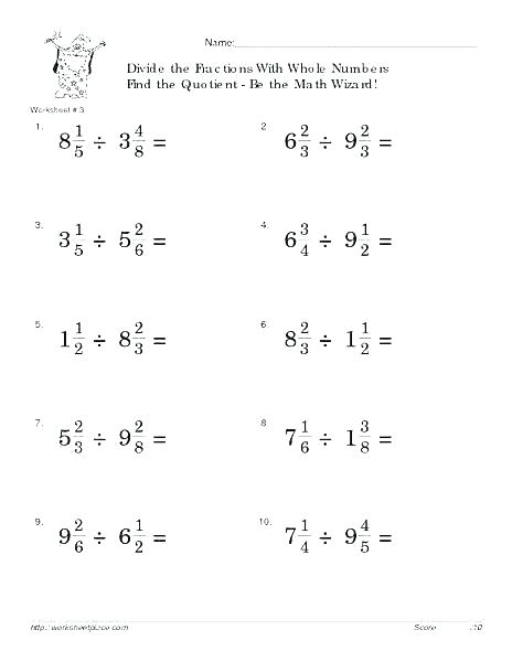 Dissimilar Fraction Worksheets
