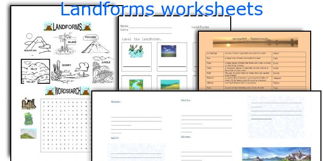 Landforms Vocabulary Worksheets