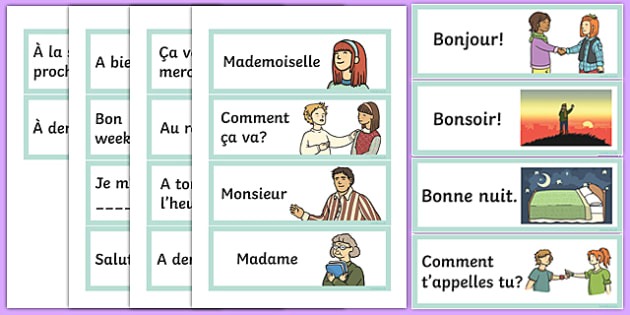 French Greetings Flashcards | Free Worksheets Samples