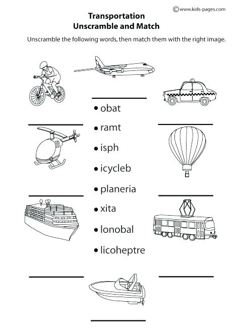 Transportation Pre K Worksheets | Free Worksheets Samples