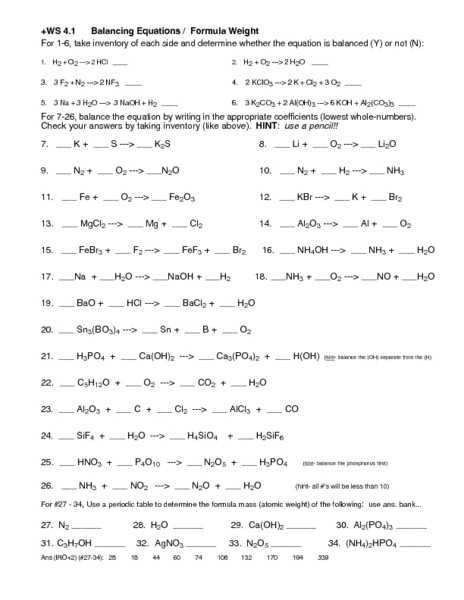 Types Of Reactions Worksheet Answer Key | Free Worksheets Samples