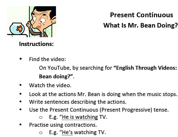 Mr Bean Worksheets